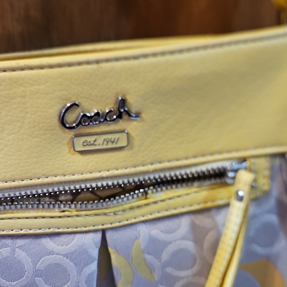 Coach | Bags | Coach Yellow And Gray Womens Bag | Poshmark
